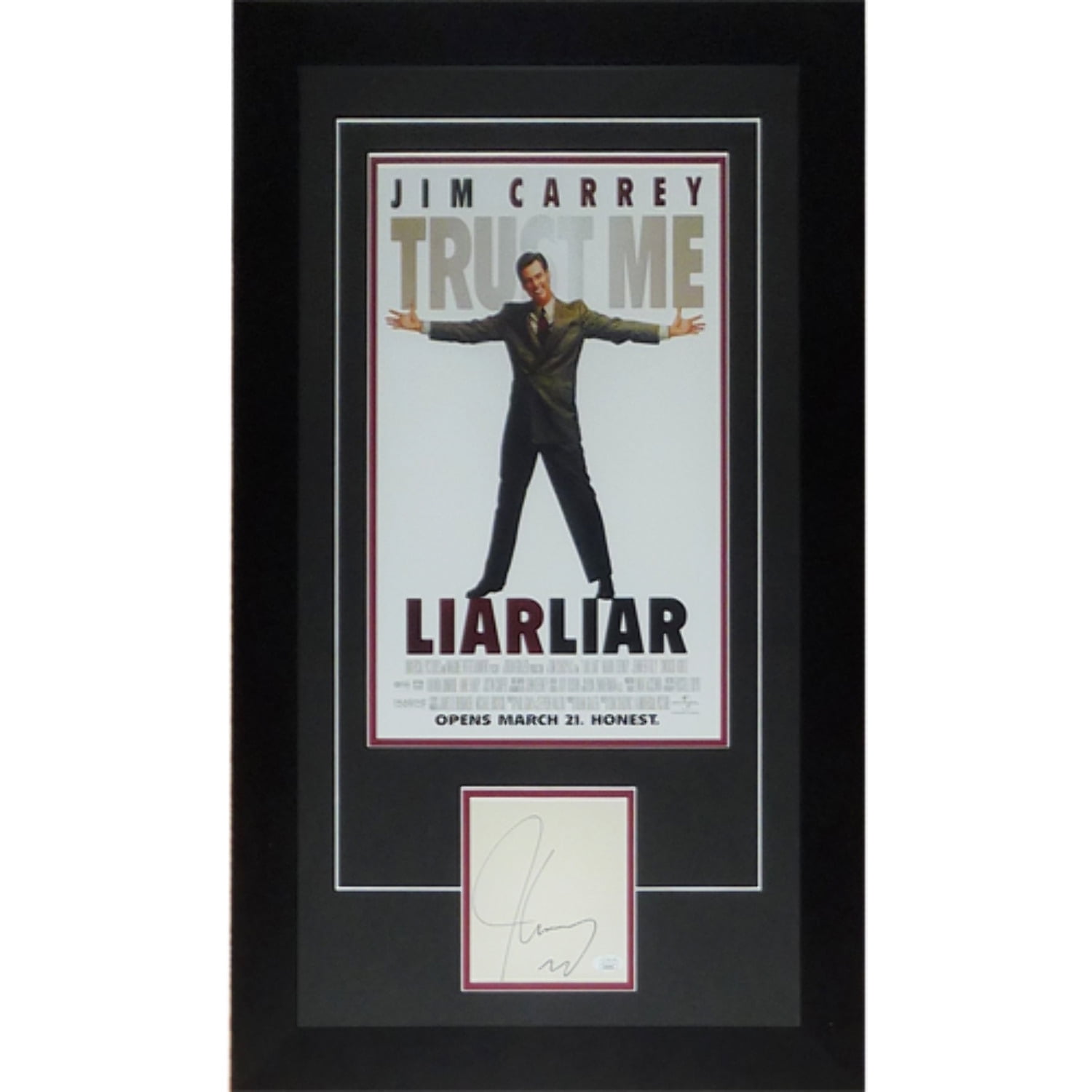 Liar Liar 11x17 Movie Poster Deluxe Framed with Jim Carrey Autograph ...