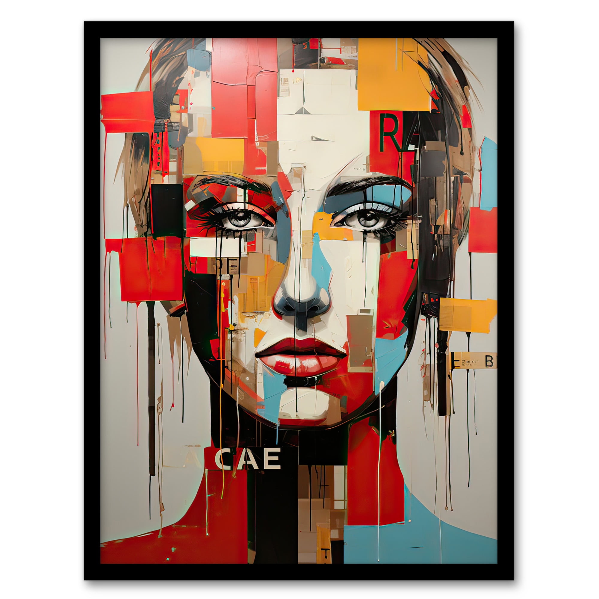 Liar Liar Street Painting Woman Portrait Art Print Framed Poster Wall ...