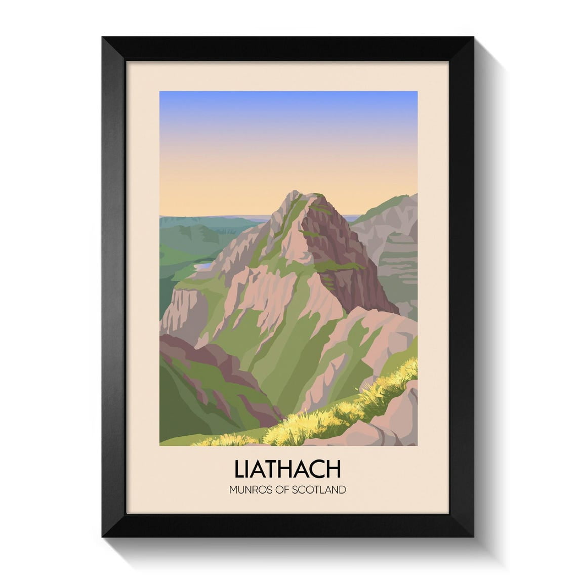 Liathach Poster, Munros Of Scotland Art, Scottish Travel Poster ...