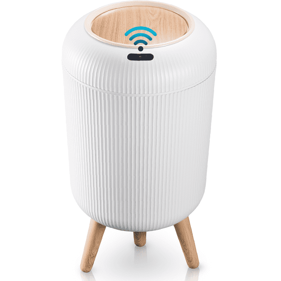 Automatic Trash Can for Bathroom, Metal Touchless Garbage Bin with Lid ...