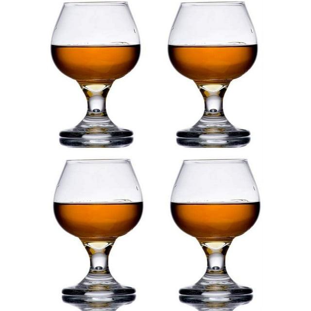 Libbey Embassy 5.5oz Brandy/Whiskey Glass Set of 4, Sturdy & Chip ...