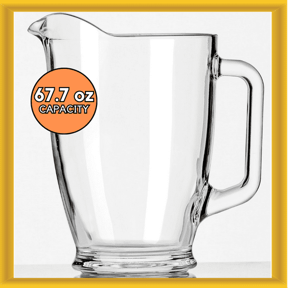 Libbey 67.7 Ounce Clear Tempered Glass Durable Round Pitcher - Walmart.com