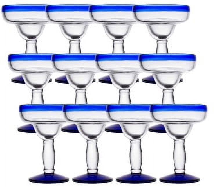 Libbey Aruba 12 oz Margarita Glass with Cobalt Blue Rim & Base - 12 ...