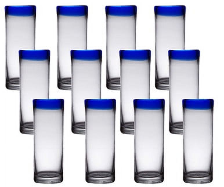 Libbey Aruba 16 oz Customizable Zombie Glass with Cobalt Blue Rim - 12 ...