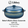 Libbey Baker’s Basics 3.2-Quart Azul Denim Blue Glass Casserole Dish ...