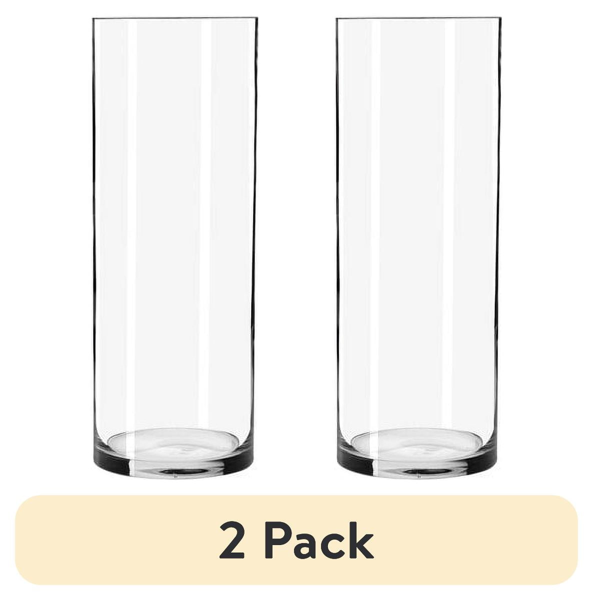 (2 pack) Libbey Clear Glass 15" Cylinder Floral Vase - Walmart.com