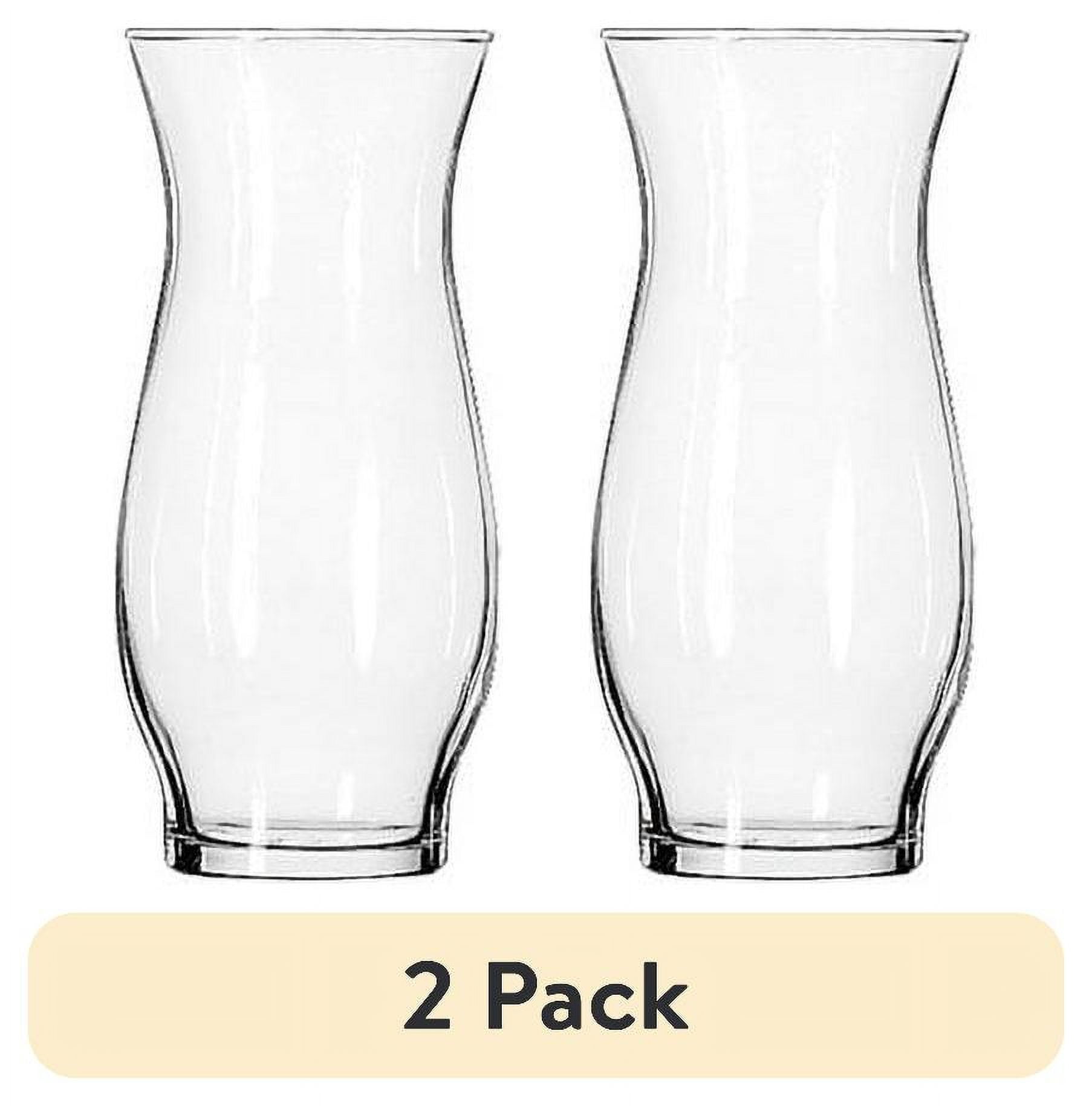 (2 pack) Libbey Clear Glass 6.5" Clear Hurricane Floral Vase - Walmart.com