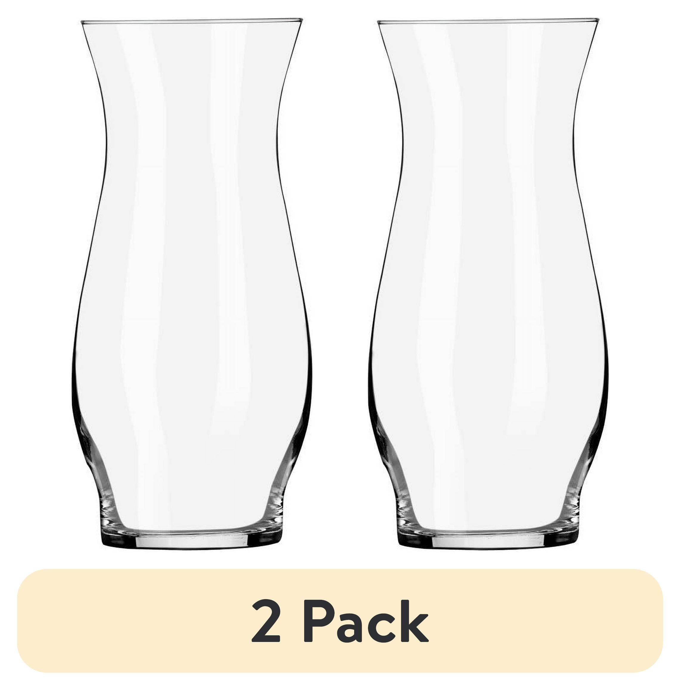 (2 pack) Libbey Clear Glass 8" Hana Floral Vase - Walmart.com
