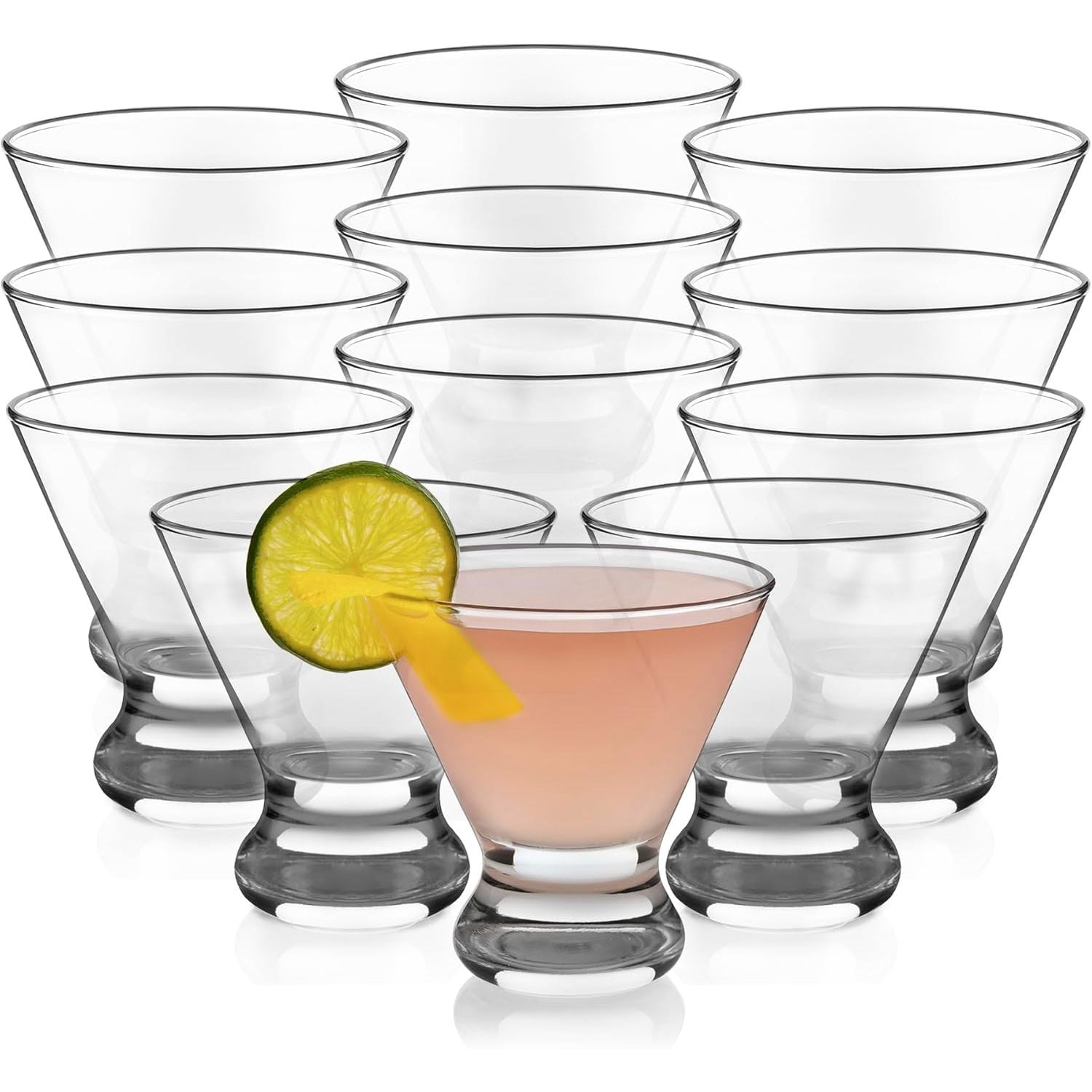 Libbey Cosmopolitan Stemless Martini Glasses, Dishwasher Safe Martini Glasses 12 Count (Pack of ...