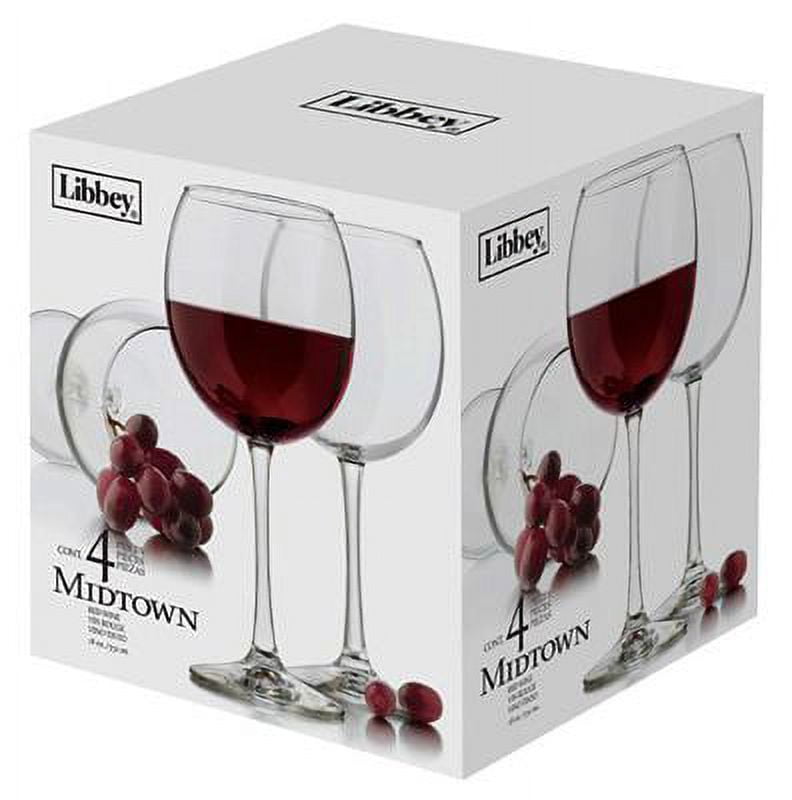 Libbey Glass 7505S4 Red Wine Glass Barware, 4-Pc. Set - Walmart.com