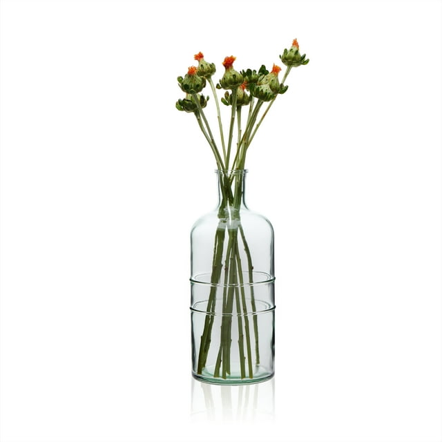 Libbey Glasswares Glass 10" Green Bottle Vase, 1 Each - Walmart.com