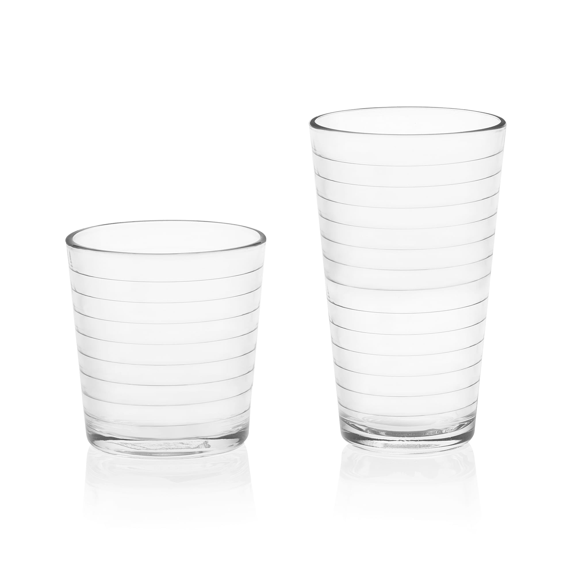 Libbey Hoops 16-Piece Drinking Glassware Set - Tumbler and Rocks ...