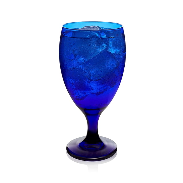 Libbey Premiere Modern Colored Drinkware, Cobalt Blue Tall Large ...