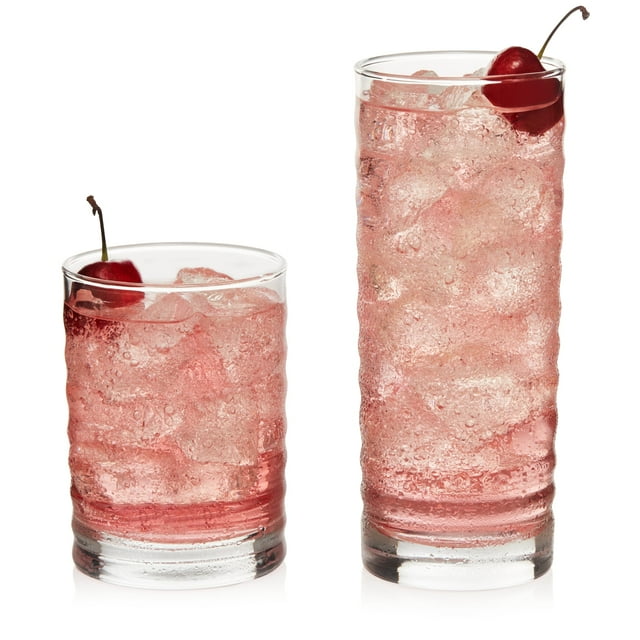 Libbey Pueblo 16-Piece Tumbler and Rocks Glass Set, Dishwasher Safe ...