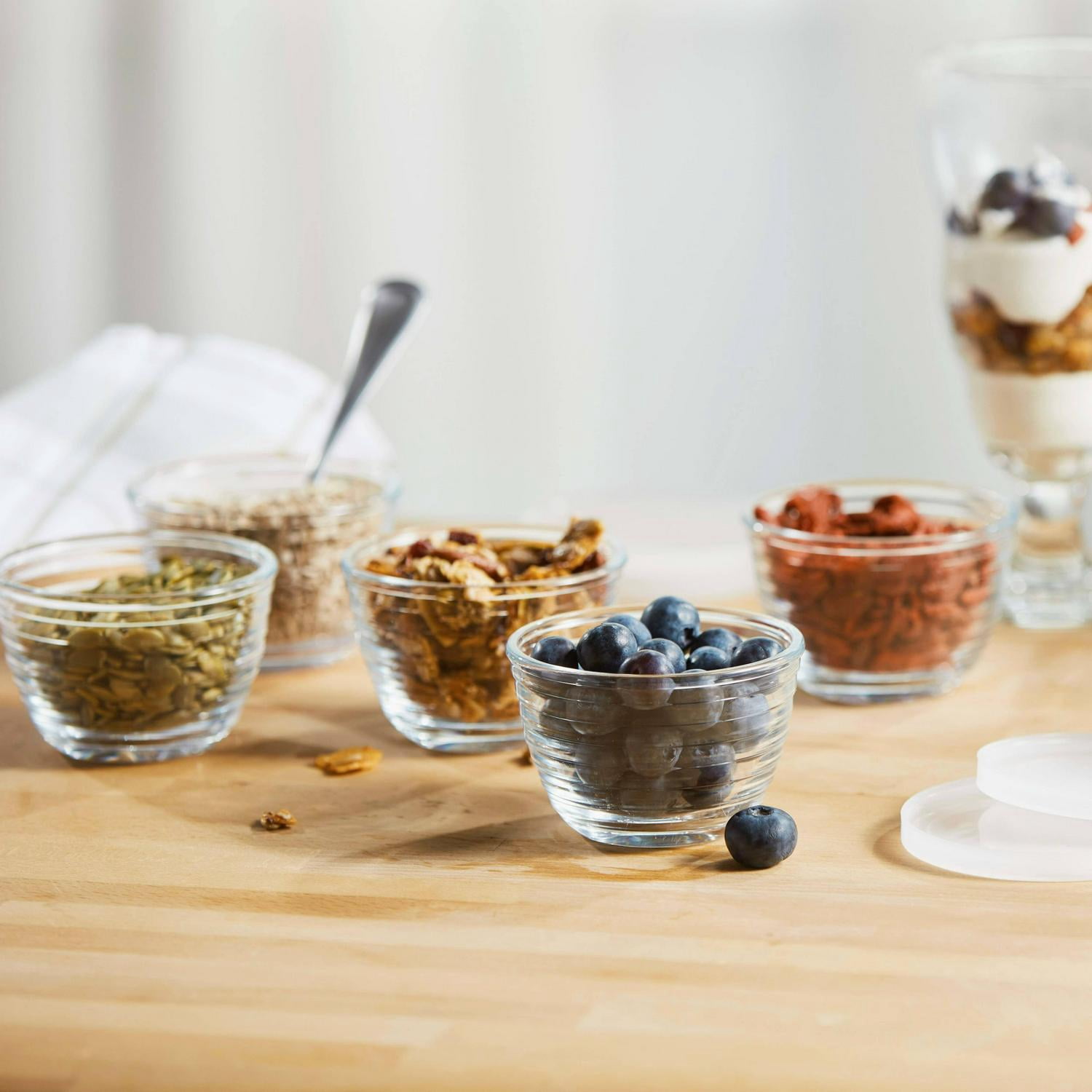 Libbey Small Glass Bowls with Lids, 6.25-ounce, Set of 8 - Set of 16 ...