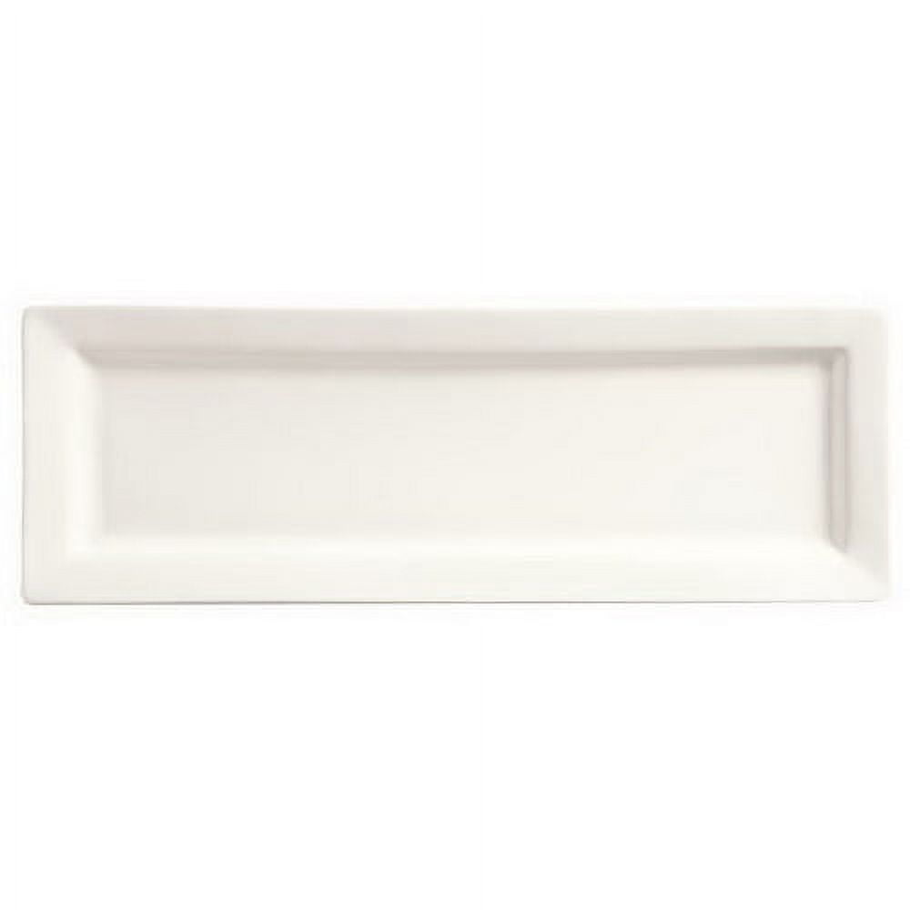 Libbey World Tableware Porcelain Rectangular Plate White, 16" Length x ...