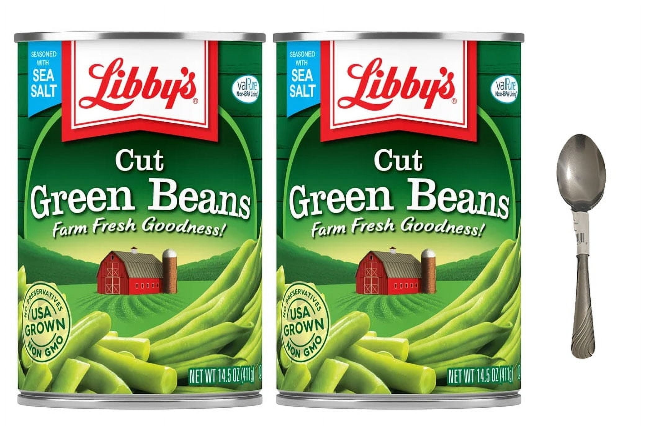 Libby' Canned Cut Green Beans, 14.5 oz Can Pack of 2 With Spoon ...