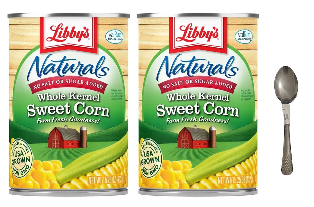 Libby Naturals Canned Sweet Corn, 15.25 oz Can pack pf 2 With Spoon ...