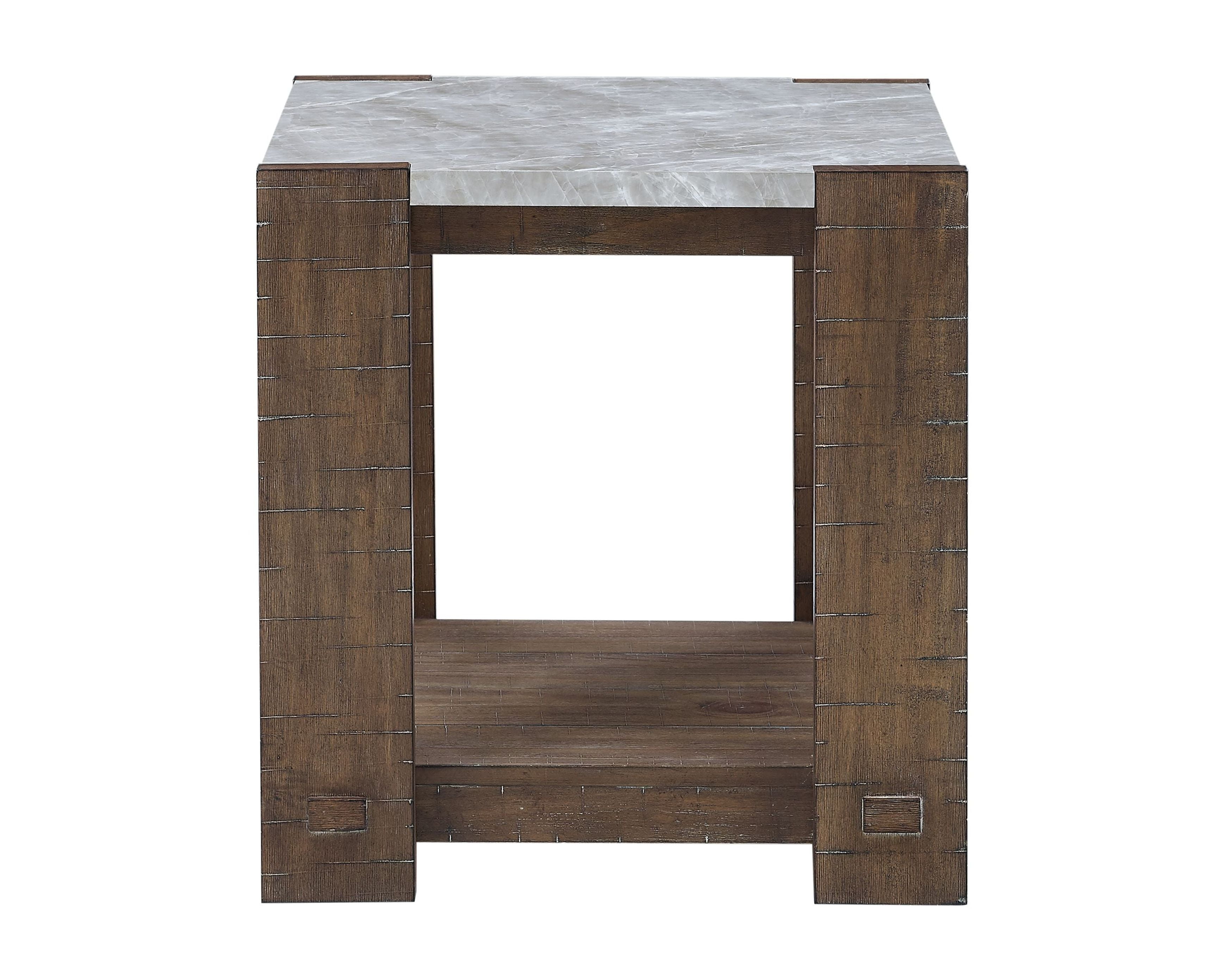 Libby - Sintered Stone End Table - Brown - Walmart.com