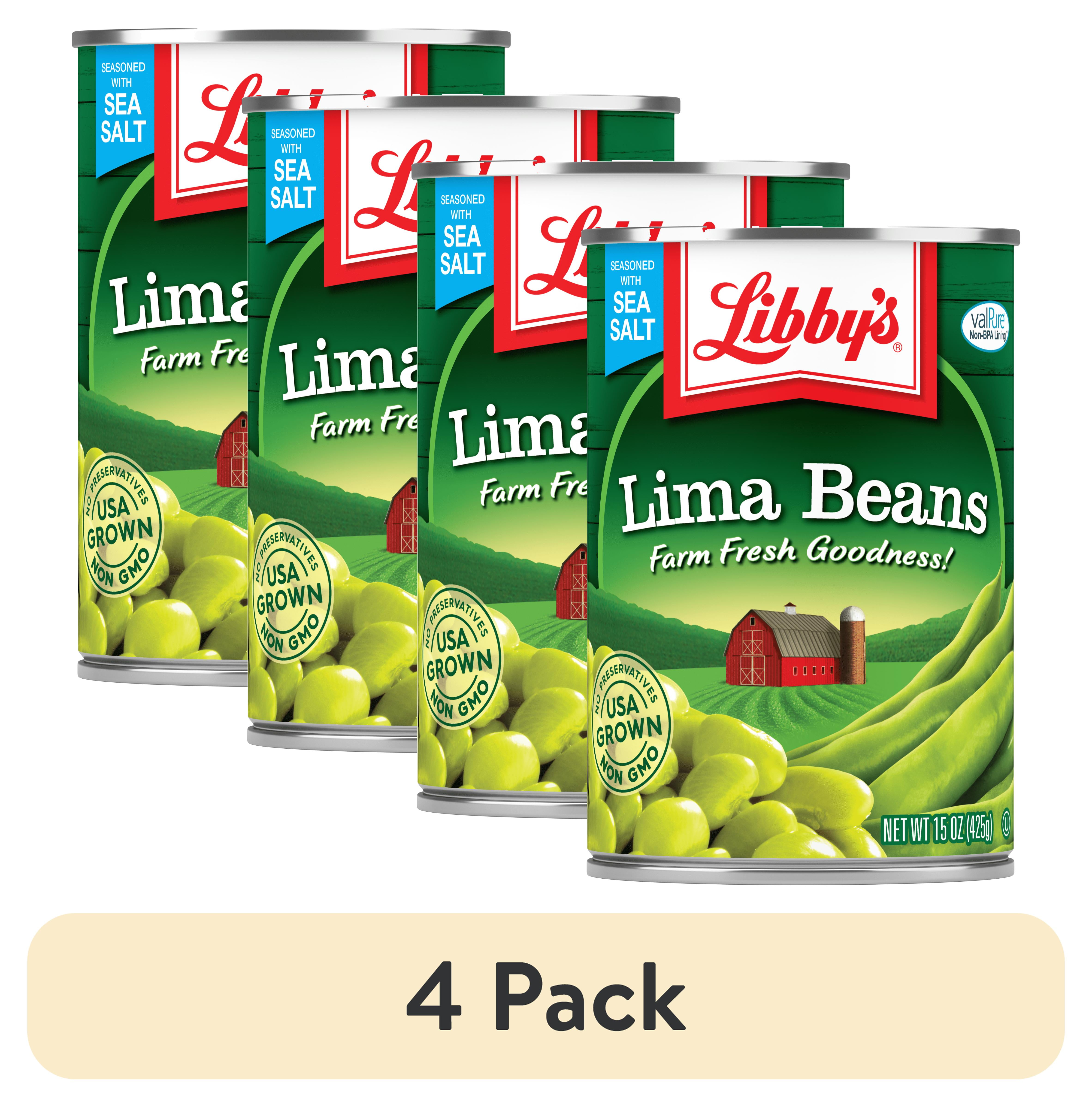 (4 pack) Libby's Canned Tender Young Lima Beans, 15 oz - Walmart.com