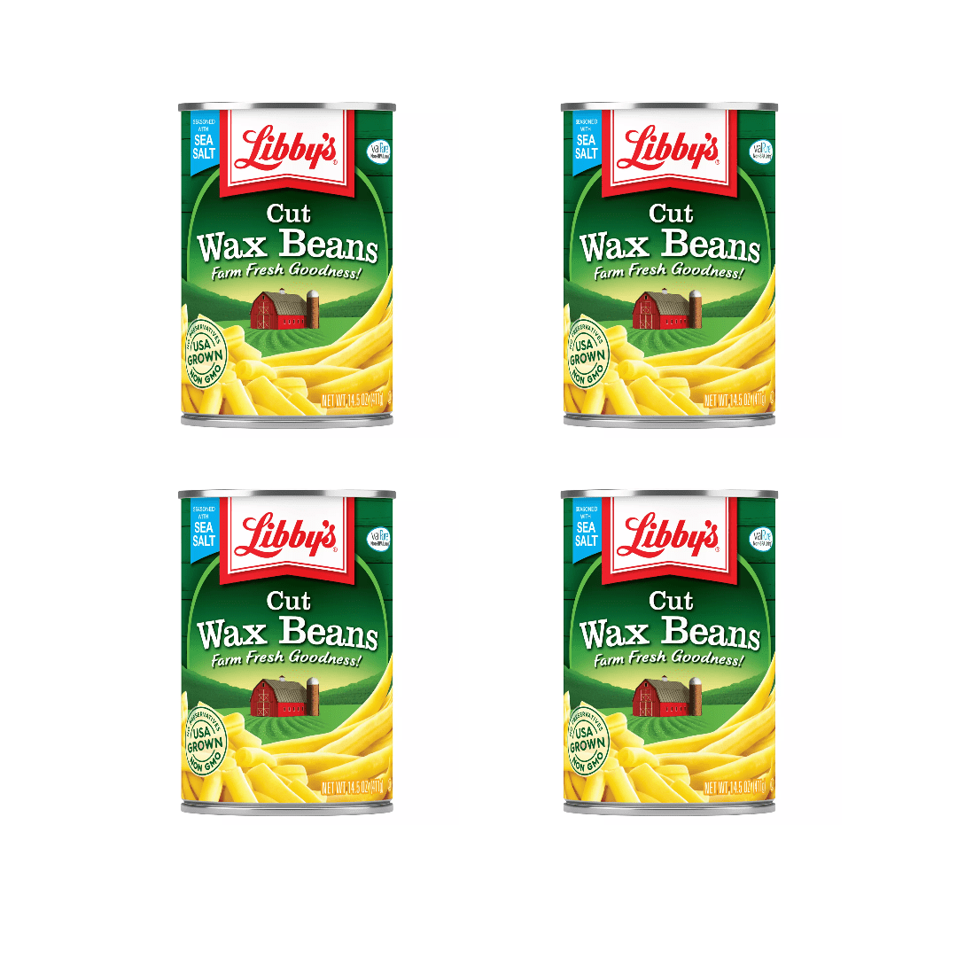 Libby's Cut Wax Beans, 14.5 oz Pack of 4, Tender Wax Beans, Canned Vegetables, Ideal for Meals ...