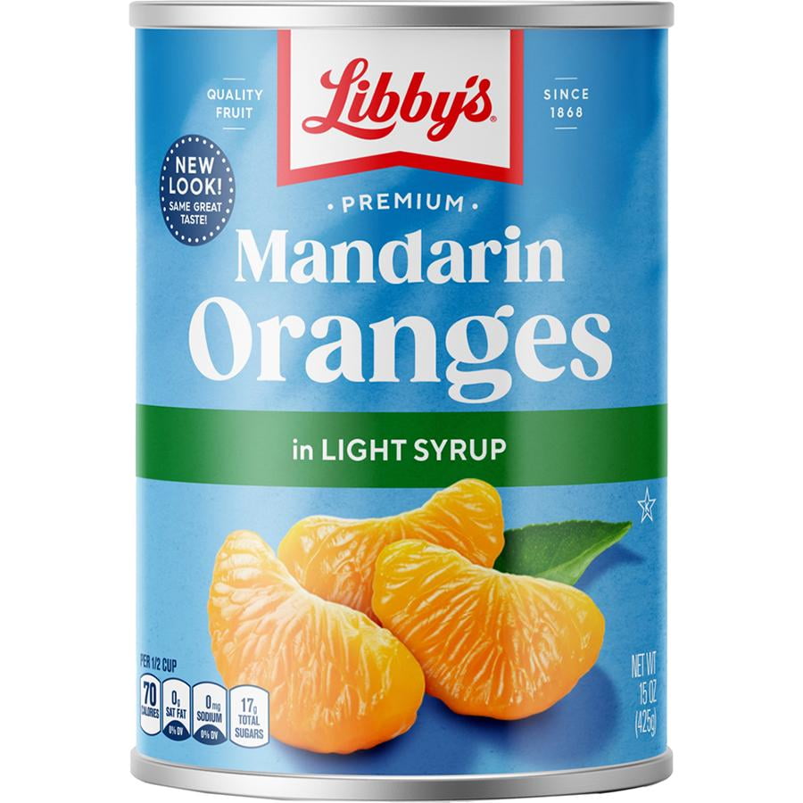 Libby's Mandarin Oranges In Light Syrup, 15 oz Pack of 1, Mandarin Oranges, Light Syrup, Sweet ...
