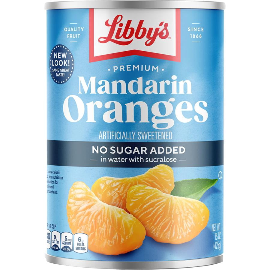 Libby's No Sugar Added Mandarin Oranges, 15 oz Pack of 1, Sugar-Free ...