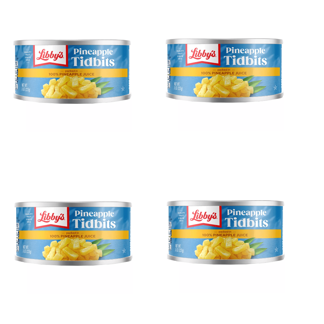 Libby's Pineapple Tidbits, 8 oz Pack of 4, Pineapple Tidbits, Sweet and ...