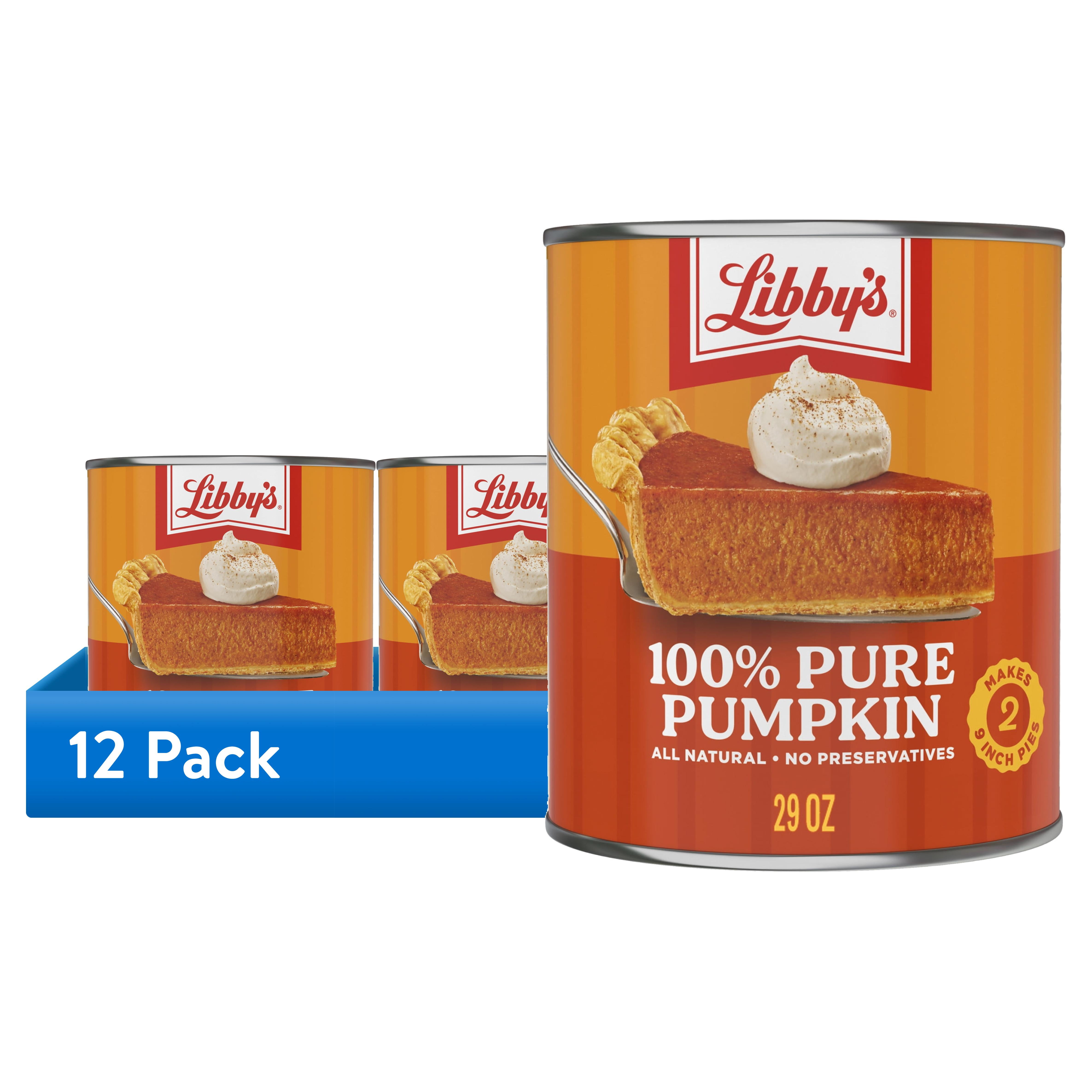 (12 pack) Libby's 100% Pure Pumpkin, All-Natural Canned Pumpkin Puree Filling for Baking Pumpkin ...