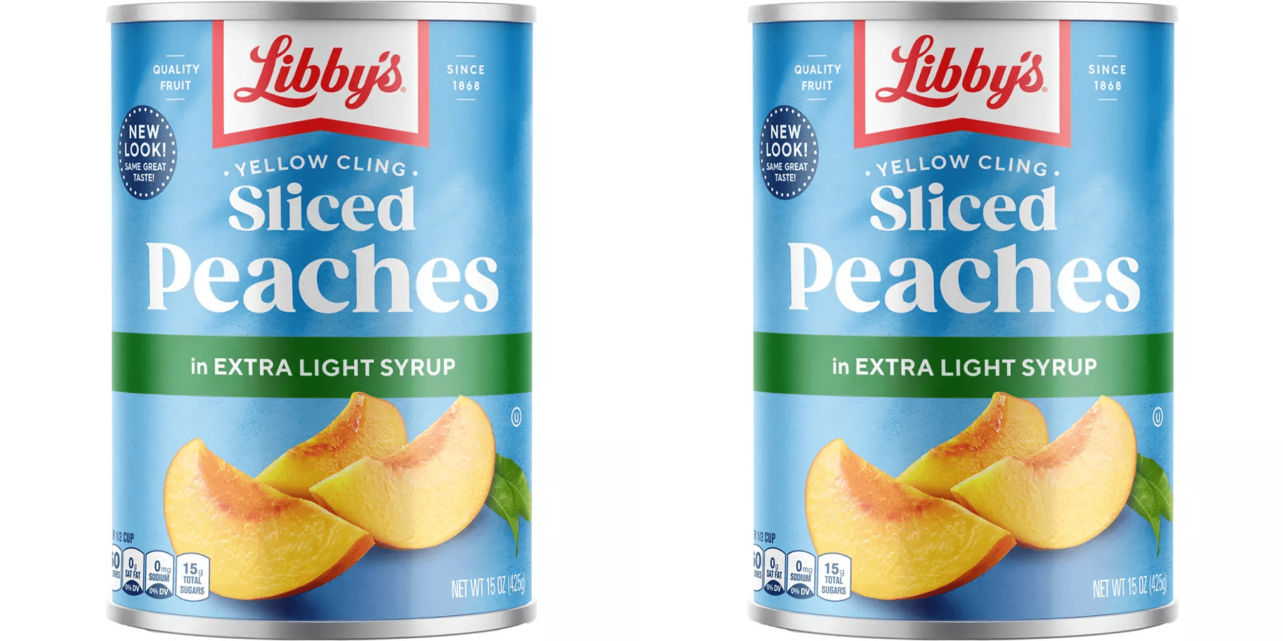 Libby's Yellow Cling Sliced Peaches in Extra Light Syrup, 15 oz Pack of 2, Sweet Peaches, Extra ...