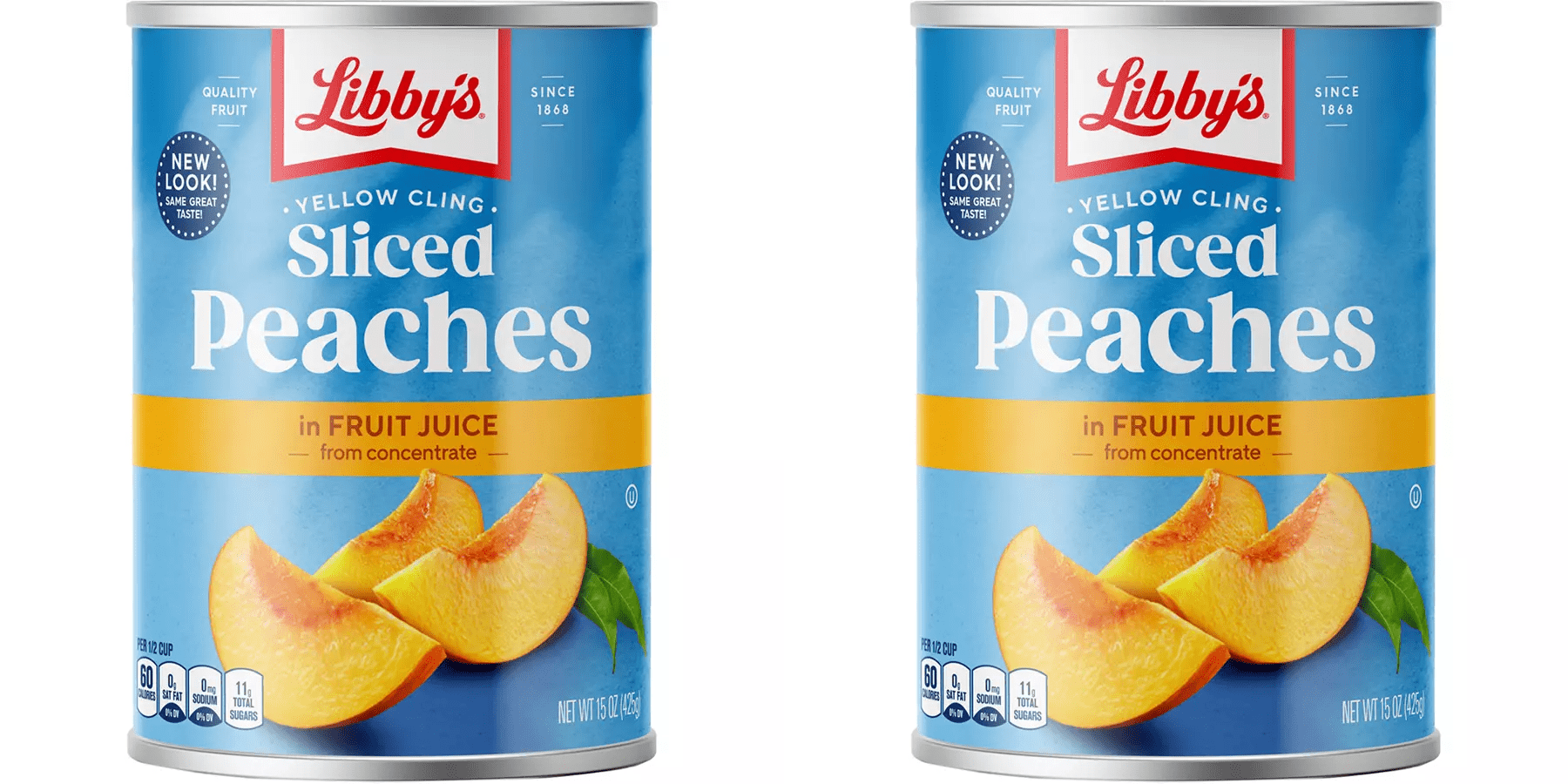 Libby's Yellow Cling Sliced Peaches in Fruit Juice, 15 oz Pack of 2, Yellow Peaches, Sliced ...