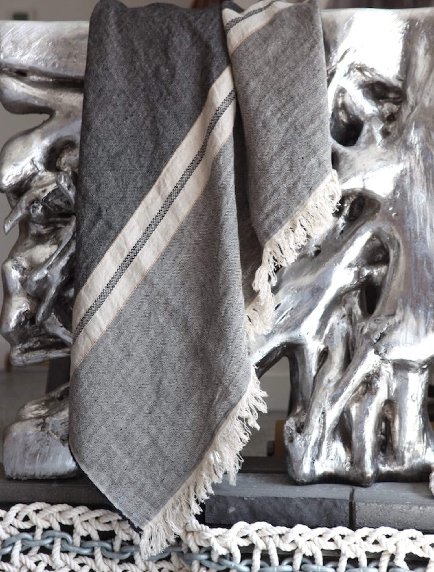 Libeco Belgian Linen Throw Blanket - Tack Stripe - Walmart.com