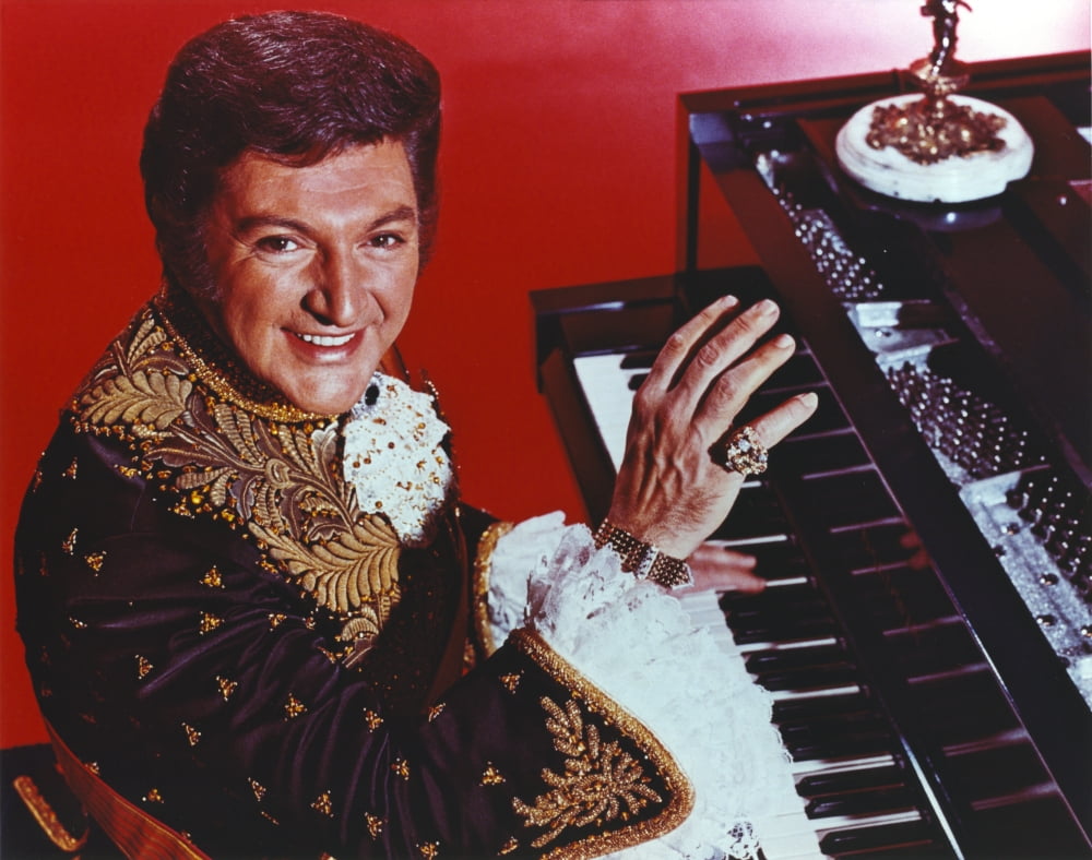 Liberace with Man Playing Piano in Red Background Photo Print (8 x 10 ...