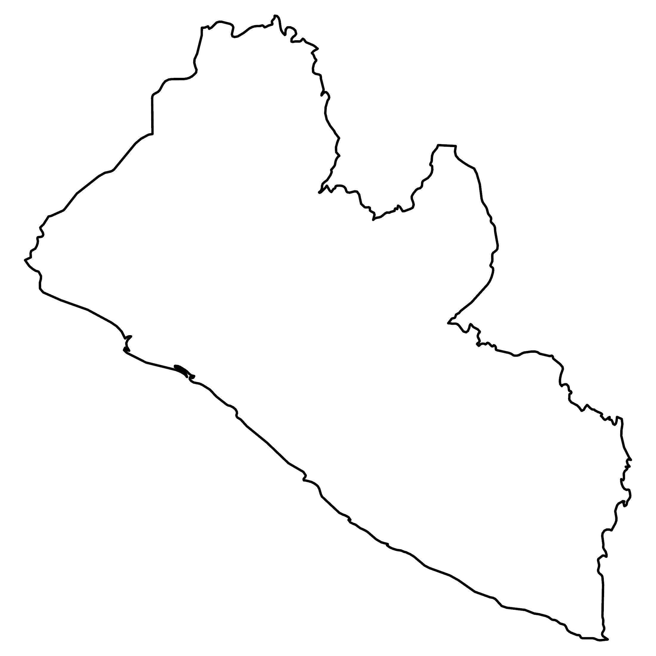 Liberia Blank Outline Map GLOSSY POSTER PICTURE PHOTO PRINT BANNER ...