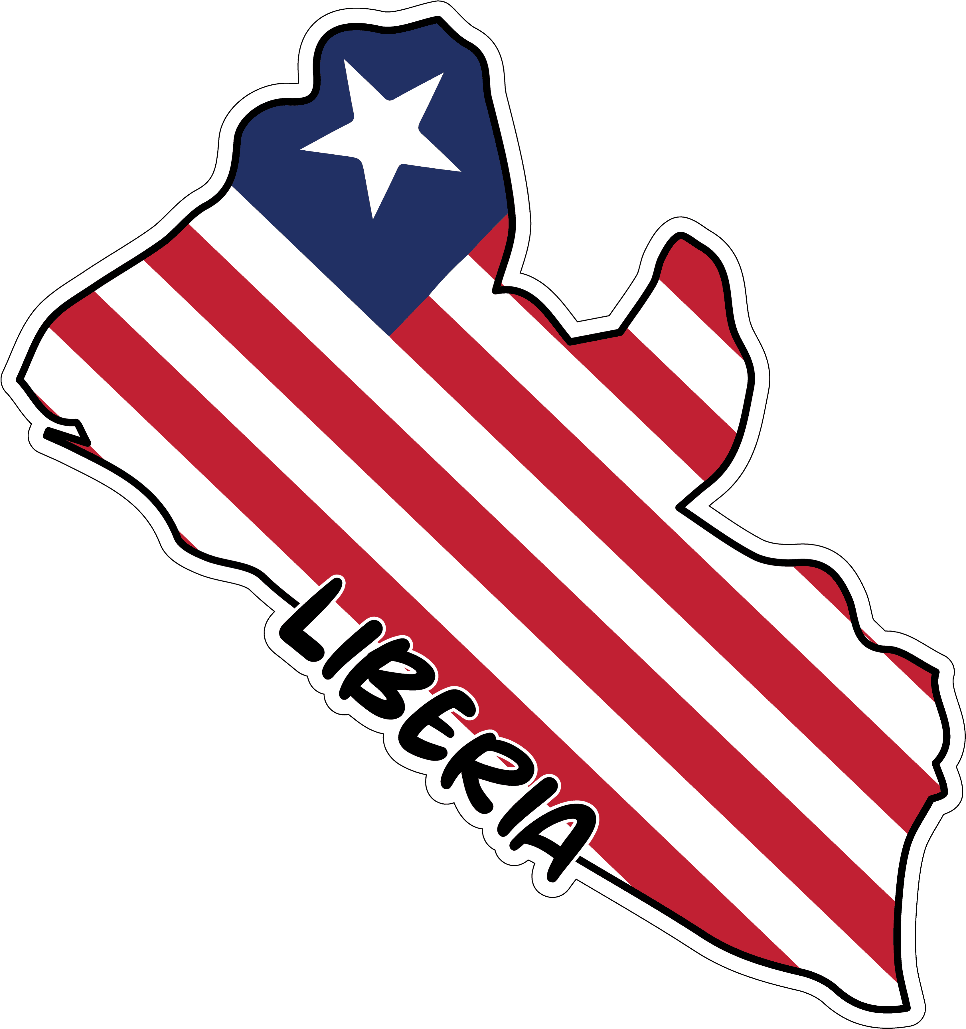 Liberia Map Flag Sticker Decal / Republic of Liberia / Monrovia ...