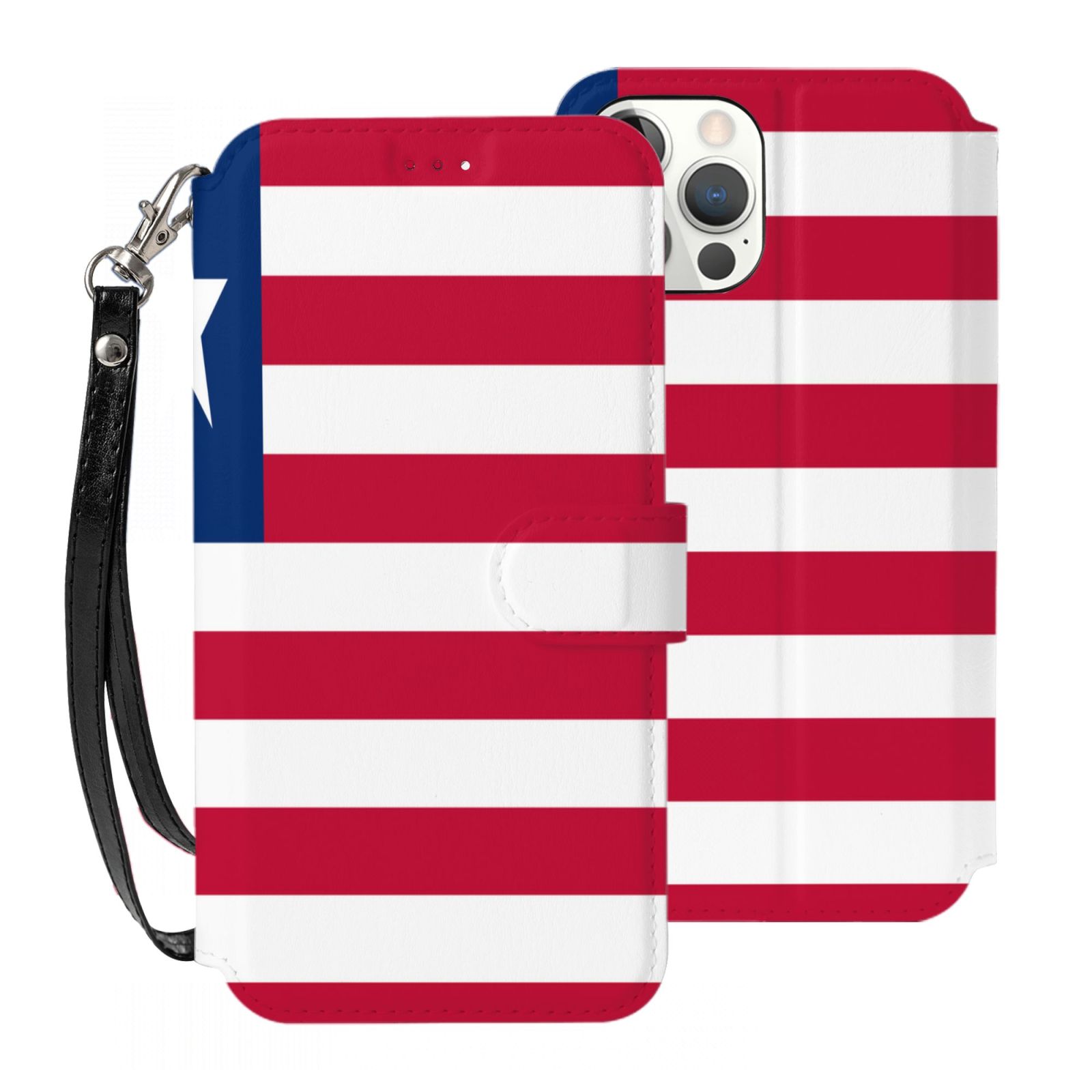 Liberia National Country Flag Leather Wallet Phone Case Wallet Case for ...