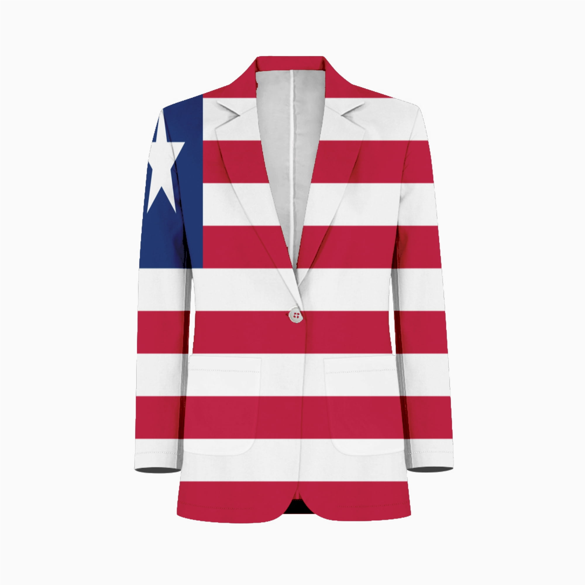Liberia National Country Flag Mens Suits Shawl Collar Slim Fit Suit ...