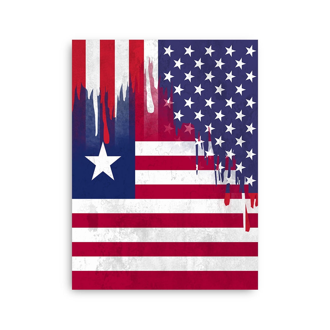 Liberian American Flag Wall Art Friendship USA Liberia Roots Posters ...