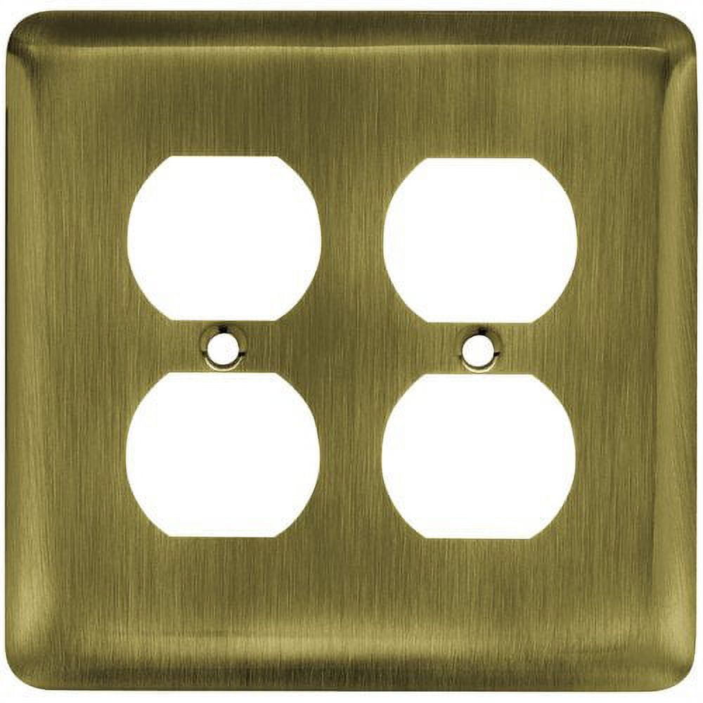 Liberty 64068 Stamped Antique Brass Double Duplex Outlet Switch Cover ...