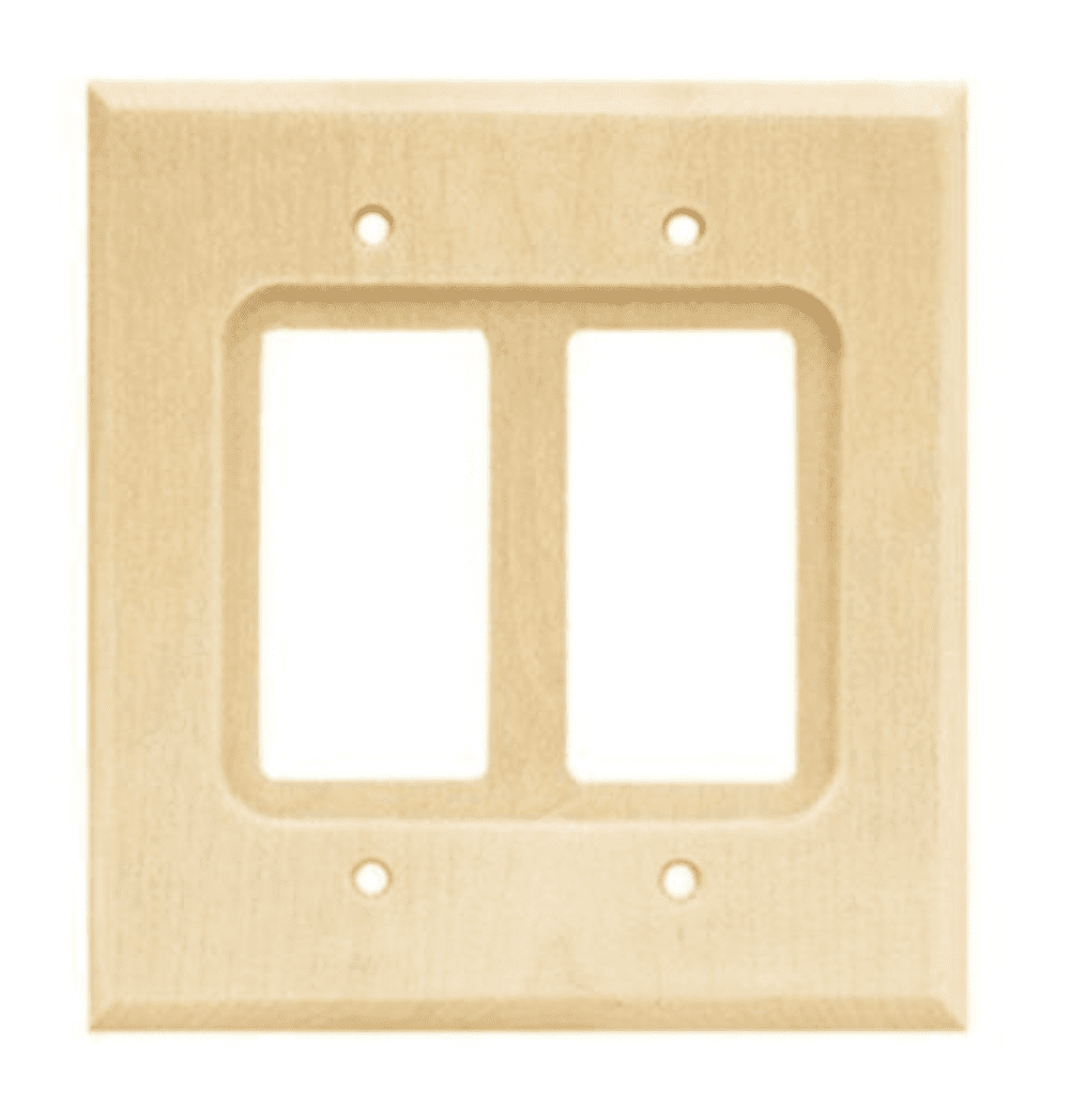 Liberty 64655 Unfinished Wood Double GFCI Decora Wall Plate Cover ...