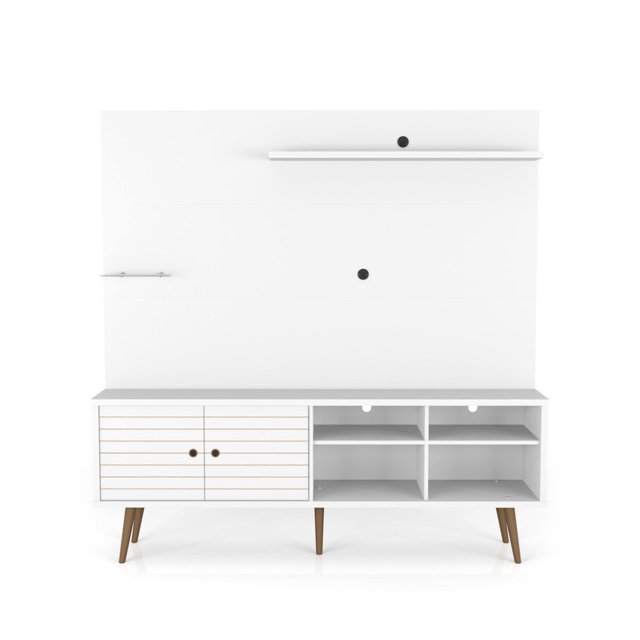 Manhattan Comfort Liberty 71" Entertainment Center in White - Walmart.com