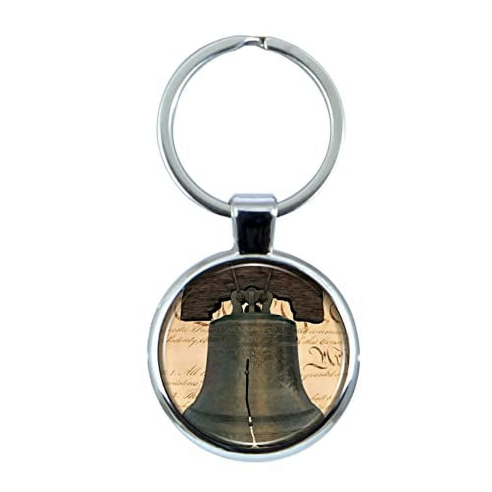 Liberty Bell Keychain with Epoxy Dome and Metal Keyring - Walmart.com