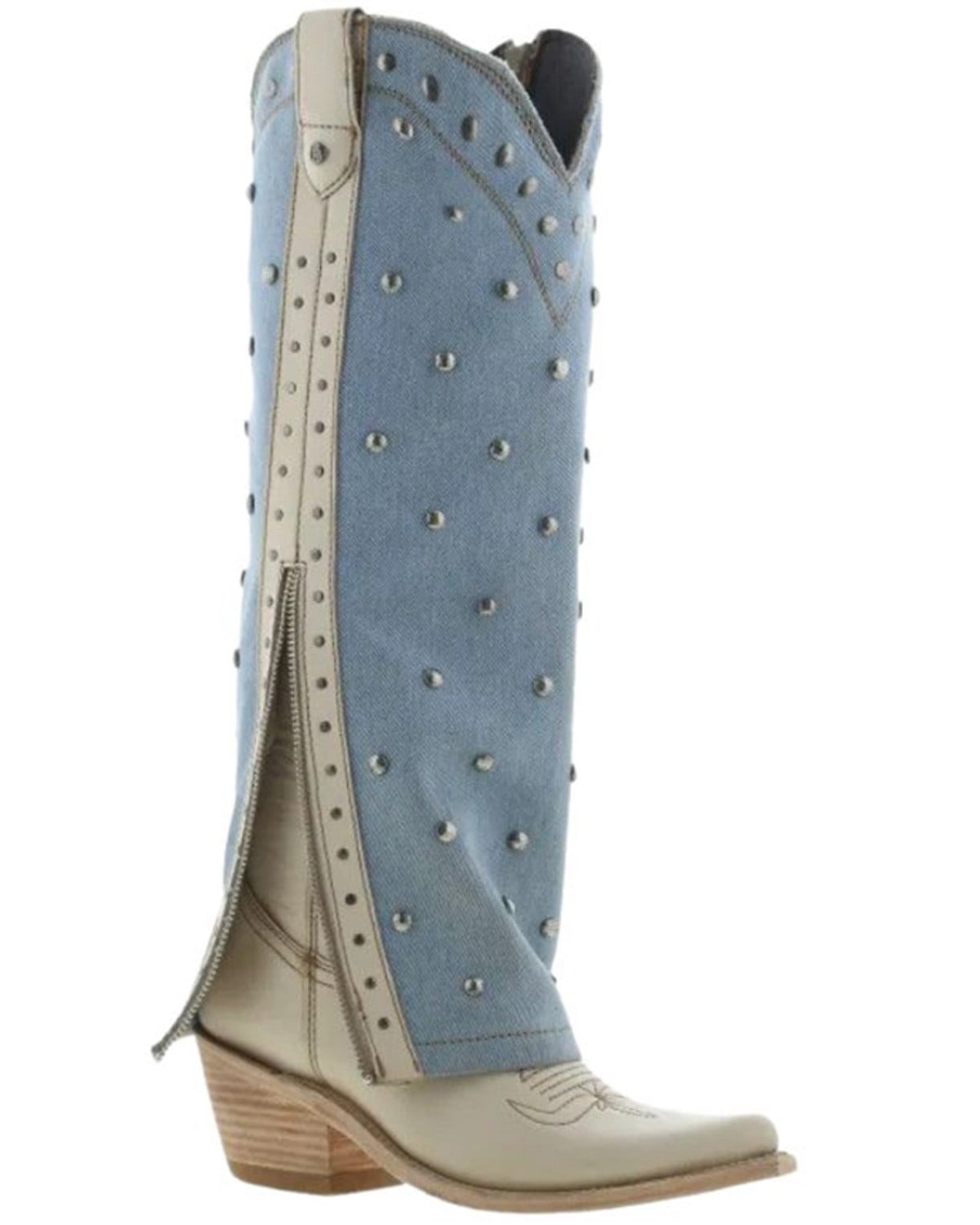 Liberty Black Women's Danet Tall Studded Western Boot Round Toe Gold 8 ...