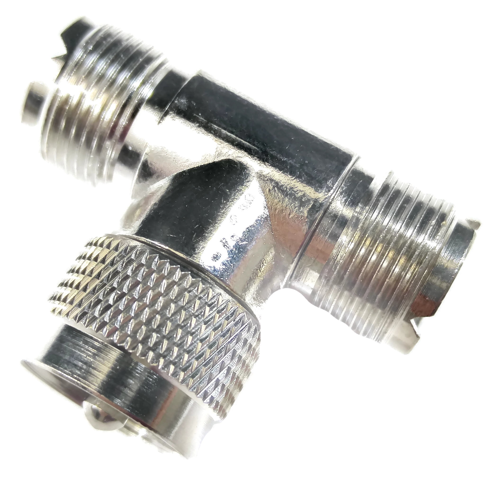 Liberty CB Accessories 48437 CB Radio UHF "T" Coax Cable Connector ...
