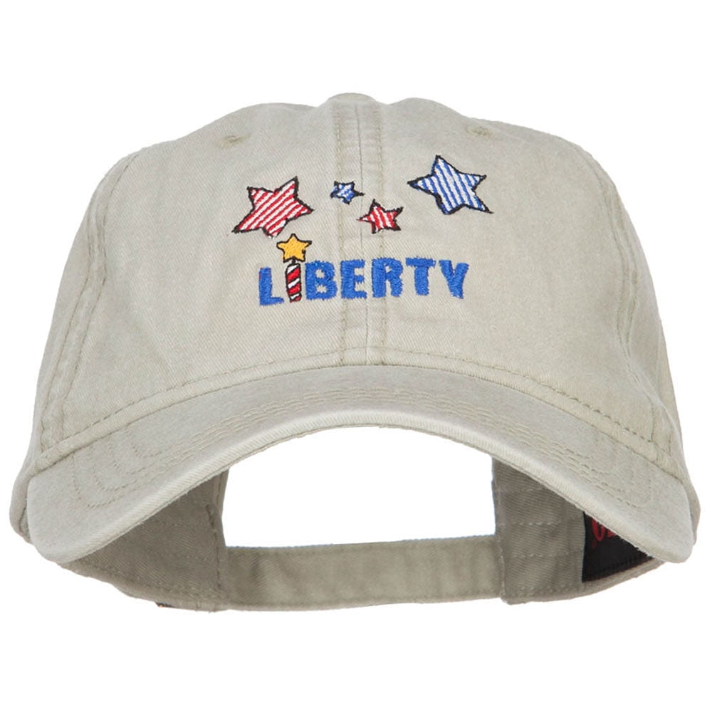Liberty Embroidered Washed Cap - Stone OSFM - Walmart.com