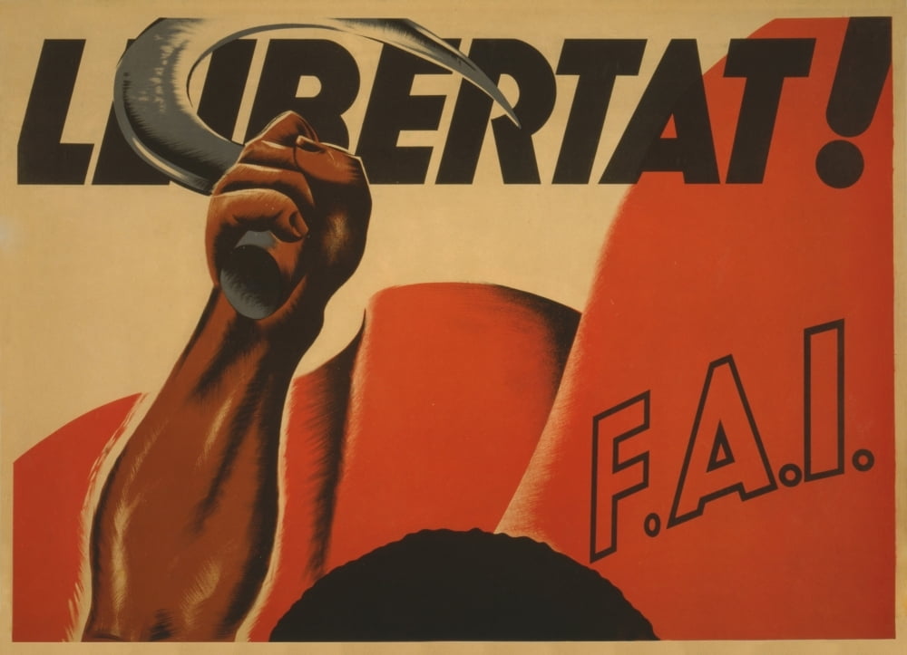 Liberty F.A.I. Spanish Civil War Poster Presenting Republican History ...