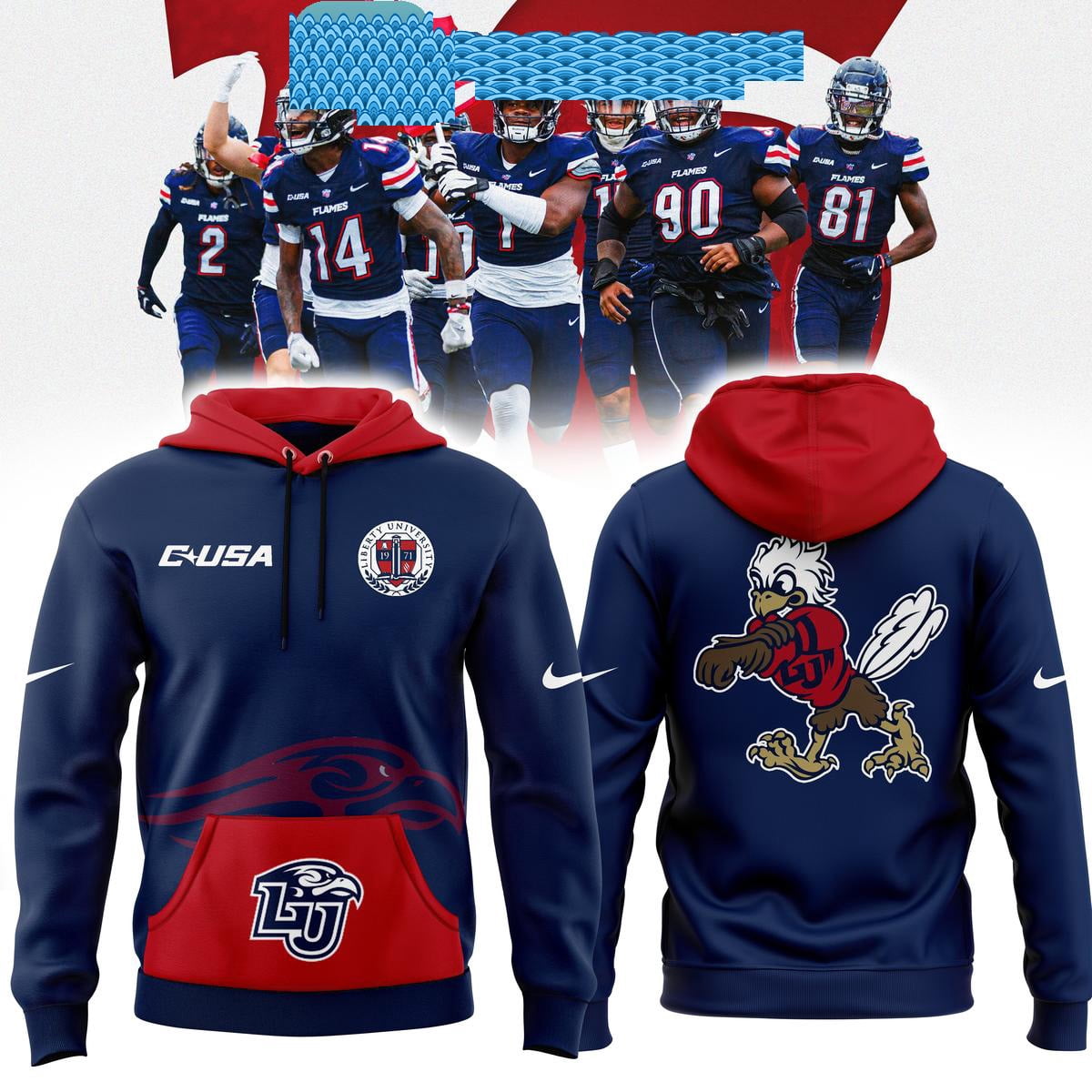 Liberty Flames LU Football Game C-USA 2024 Sparky Hoodie T-Shirt ...