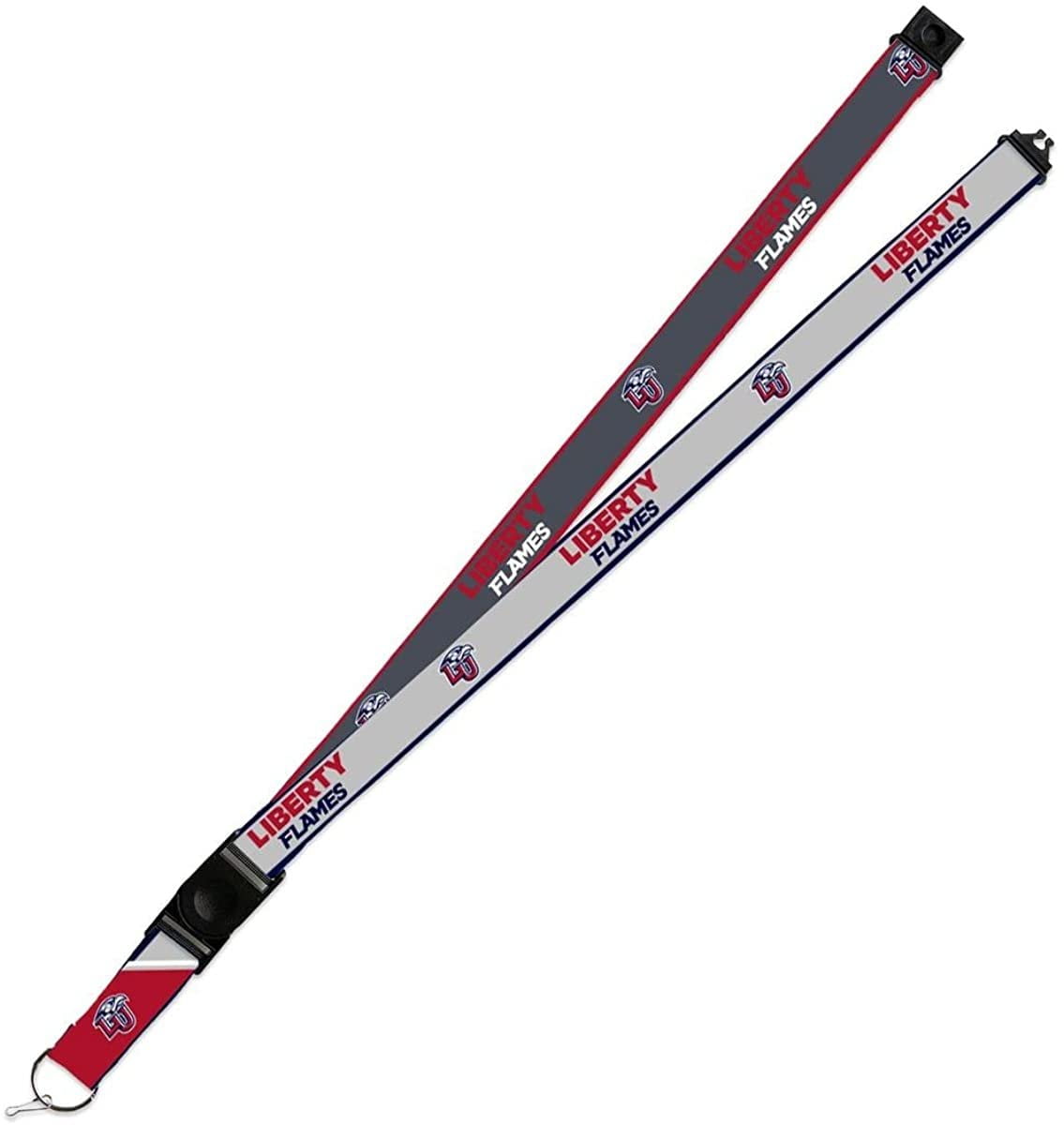 Liberty Flames Lanyard Keychain 2-sided Breakaway Clip GRAY University ...