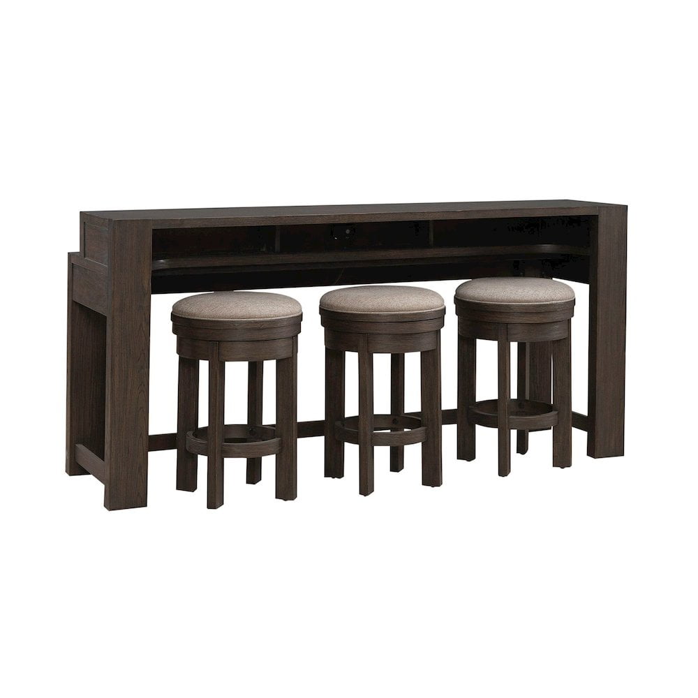 Liberty Furniture 4 Piece Set - Console Bar Table, 3 Swivel Upholstered ...