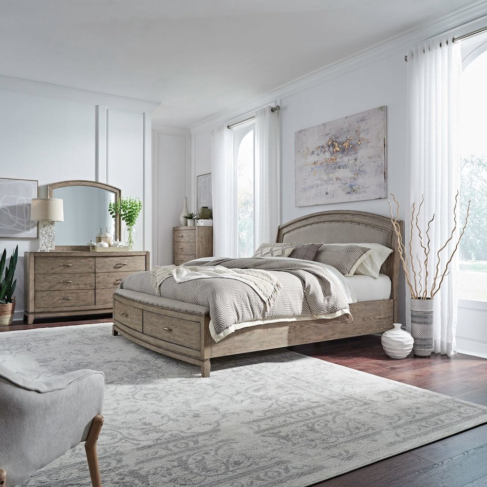 Liberty Furniture Avalon Queen Upholstered Storage Bed, Dresser ...